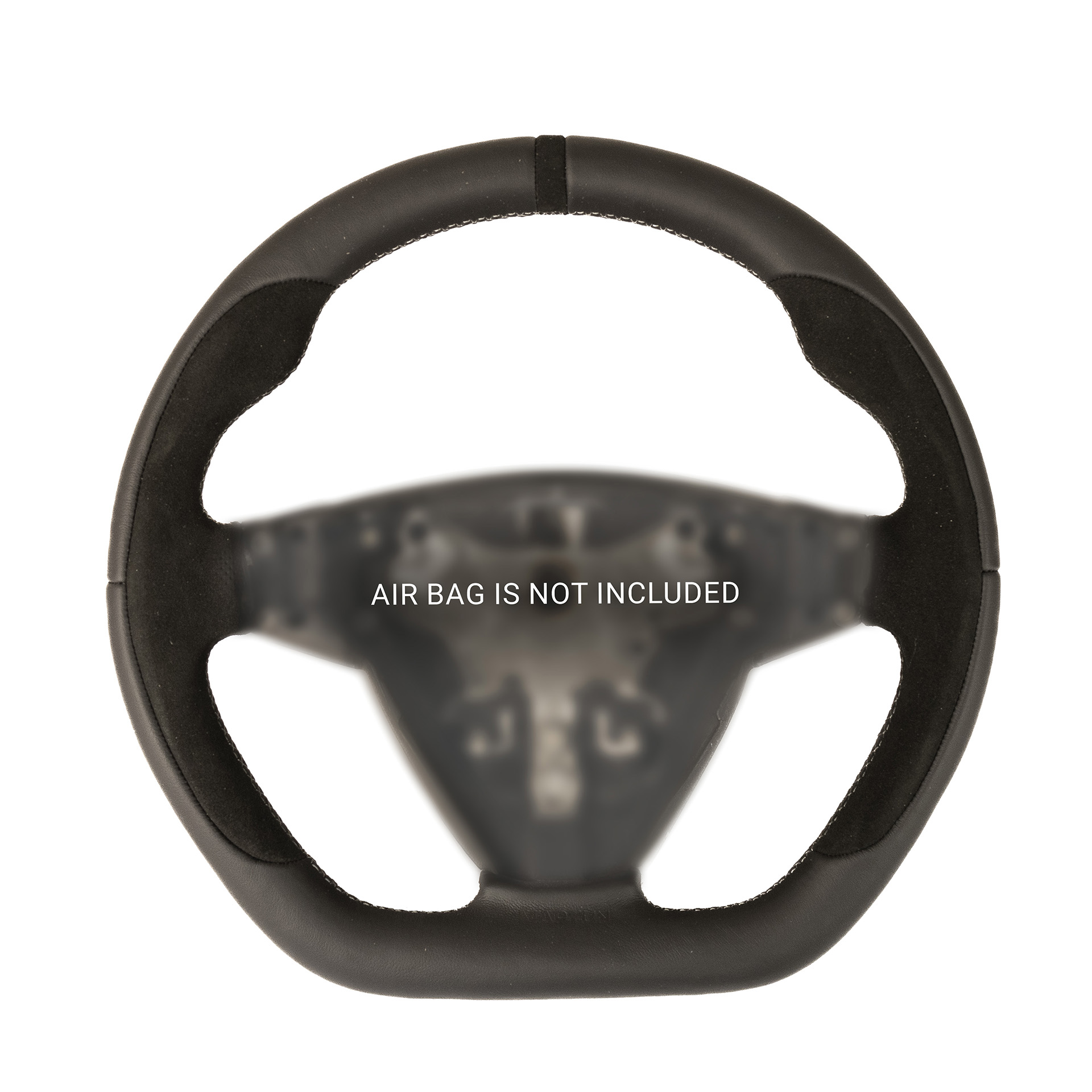 Maptun leather Steering wheel Saab 9 3 06 12 Flat bottom White Stitch Alcantara Maptun Parts